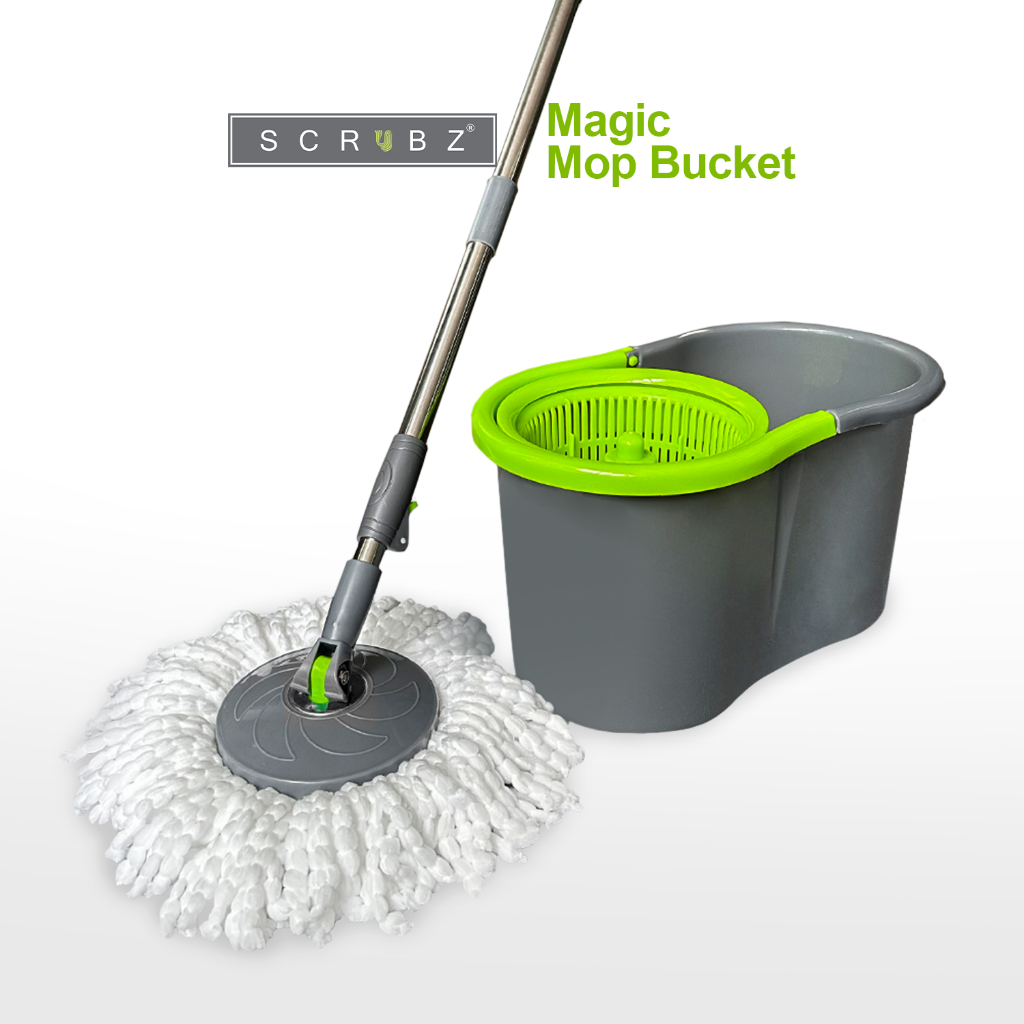 SCRUBZ Premium Microfiber Spin Mop Magic Mop Floor Cleaning Mop 360 ...