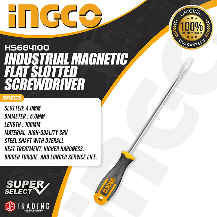 INGCO SLOTTED SCREWDRIVER ROUND SHANK 4X100MM HD & HIGH QUALITY ...