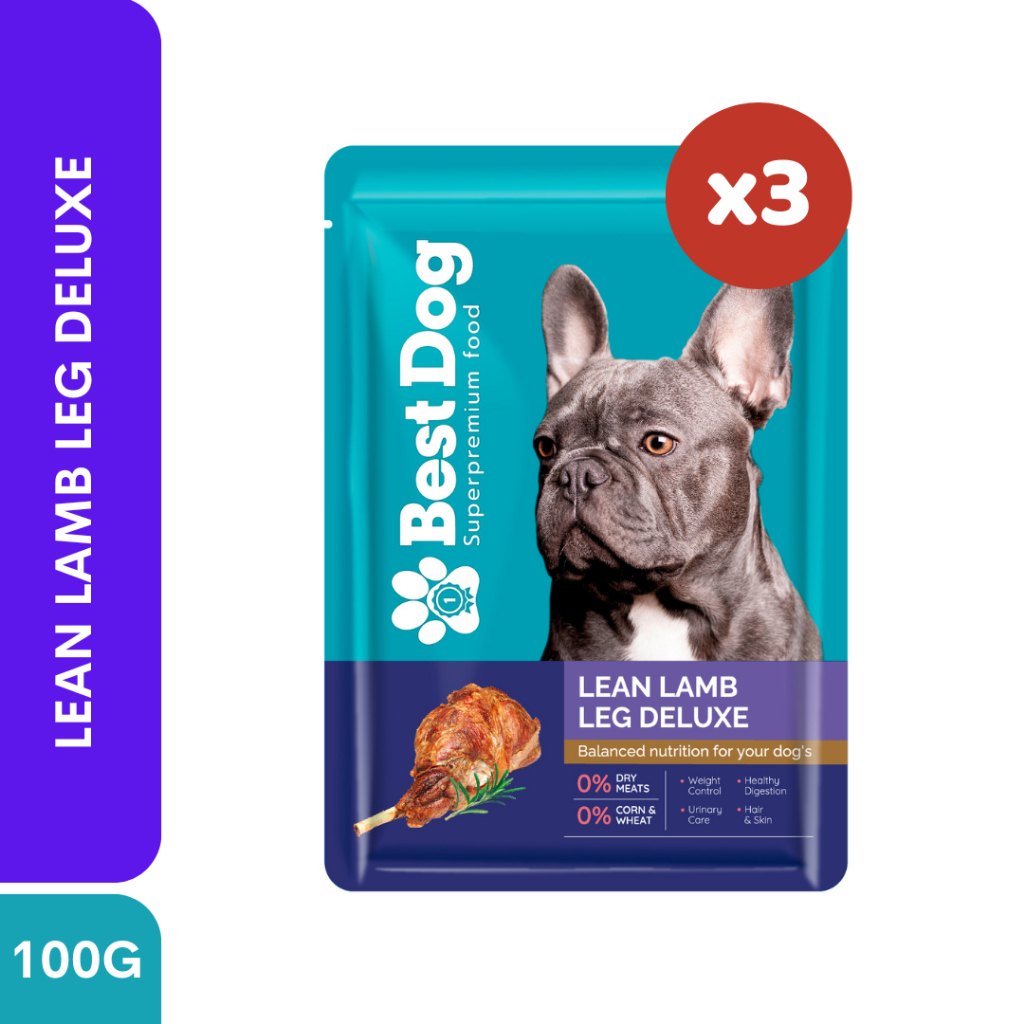 Best Dog Superpremium Dog Wet Food 100g Lean Lamb Leg Deluxe SET OF 3 ...
