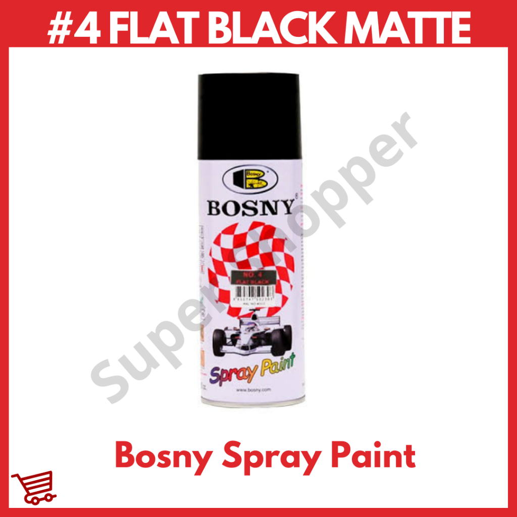 #4 Flat Black - Matte - Bosny Spray Paint 400cc | Shopee Philippines