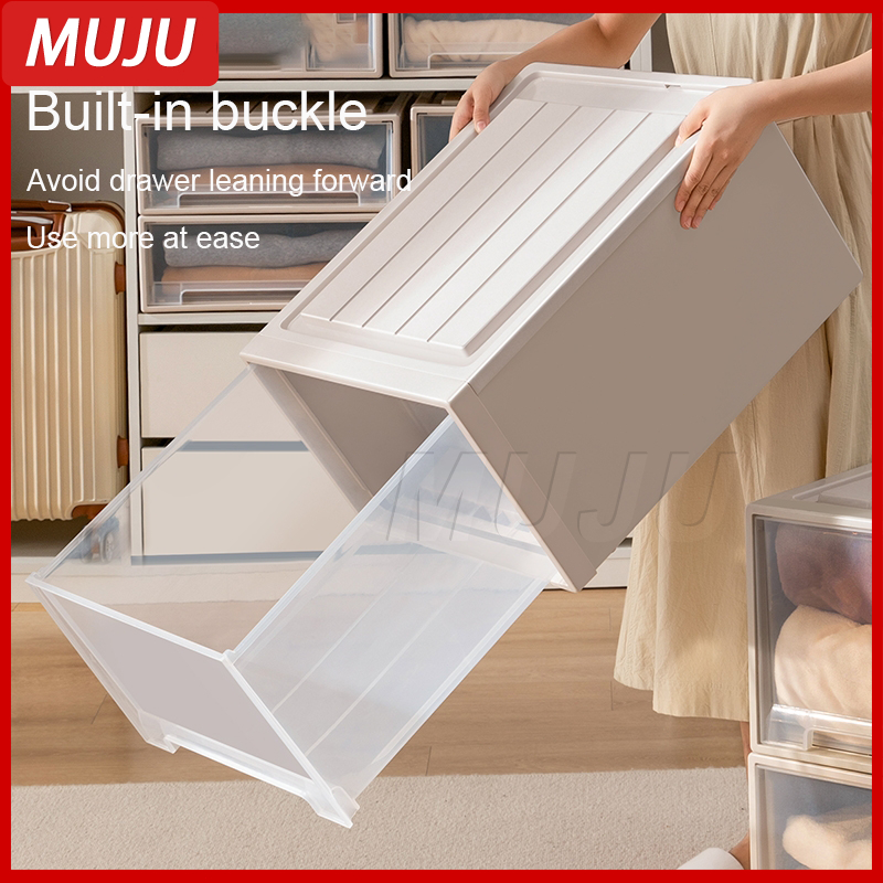 MUJU Stackable Storage Box Organizer for Clothes Underwear Bra Sock ...