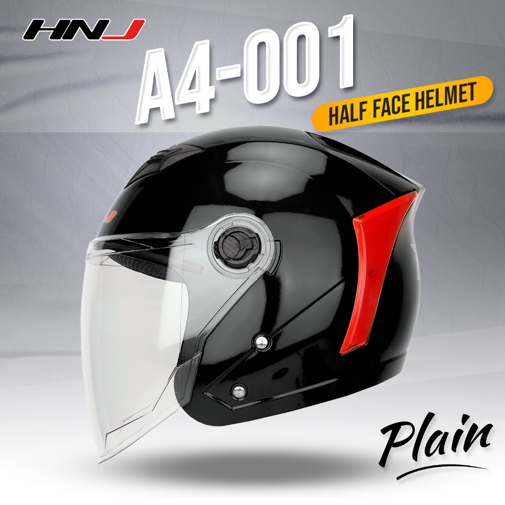 HNJ A4-001 helmet half face for motorcycle Single Visor | Shopee Philippines