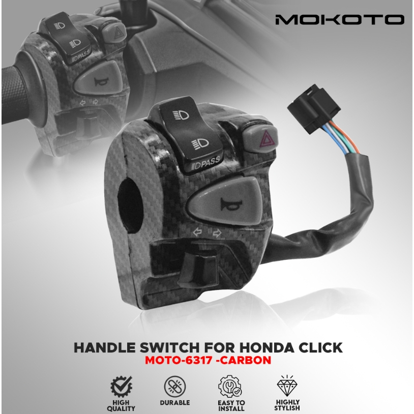 HONDA CLICK 125i/150i HANDLE SWITCH WITH PASSING LIGHT LEFT SIDE FOR ...