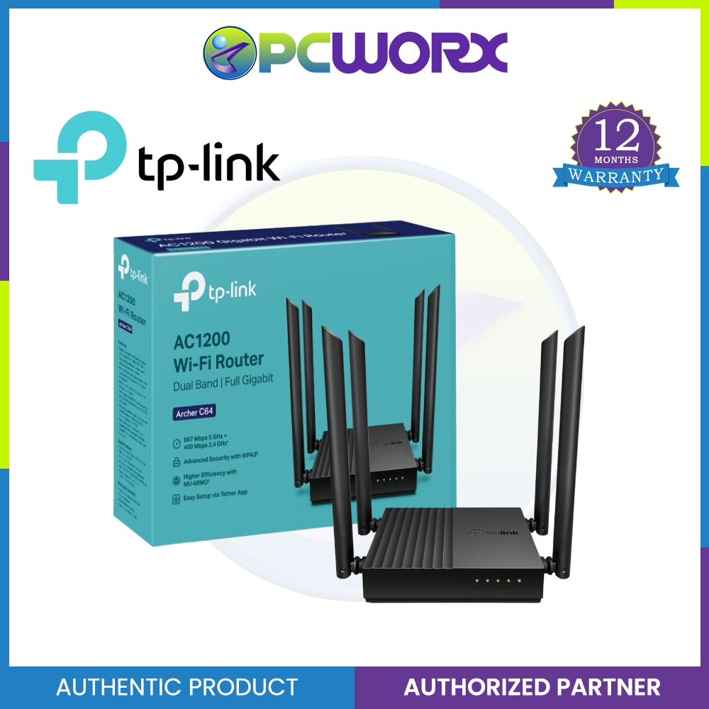 TP-LINK Archer C64 AC1200 Wireless MU-MIMO WiFi Router | Shopee Philippines