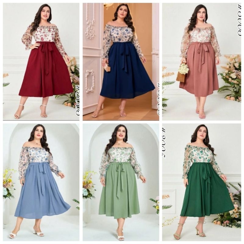 3005 ASY CASUAL COMBI DRESS (FIT TO xL) | Shopee Philippines