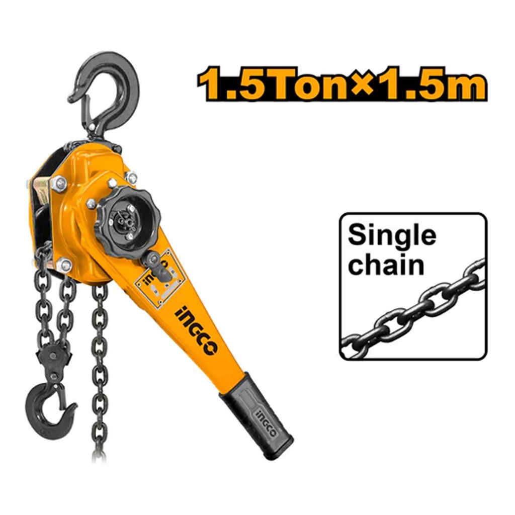 INGCO 1.5 TON x 1.5m Lever Block Lifting Chain Adjustable Ratchet ...