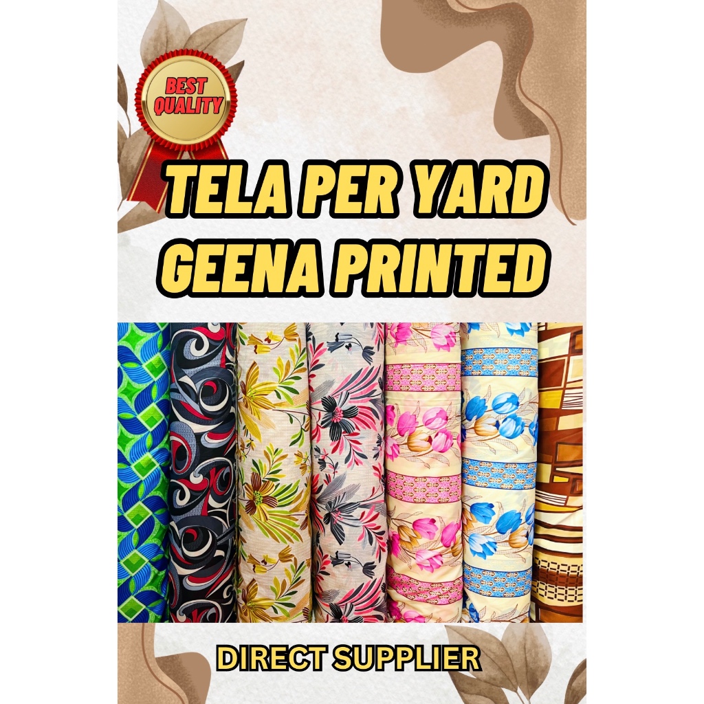 Geena Pongee PRINTED Tela PER YARD | Shopee Philippines