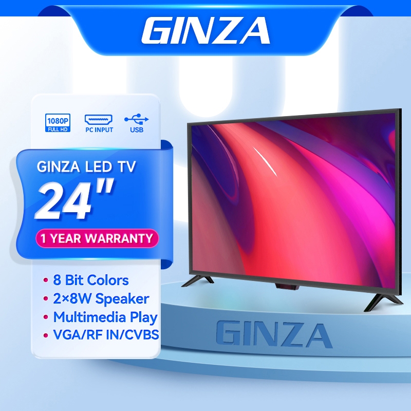 GINZA 24-inch LED TV Ultra-Slim Television One-Year Warranty | Shopee Philippines