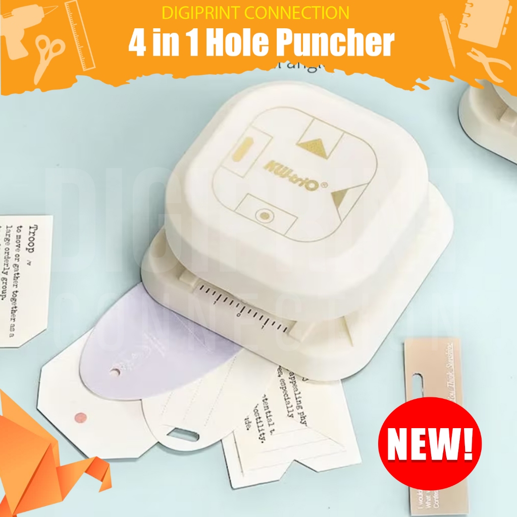 KW-TRIO 4in1 Hole Puncher Corner Cutter Bookmark Punching for ...