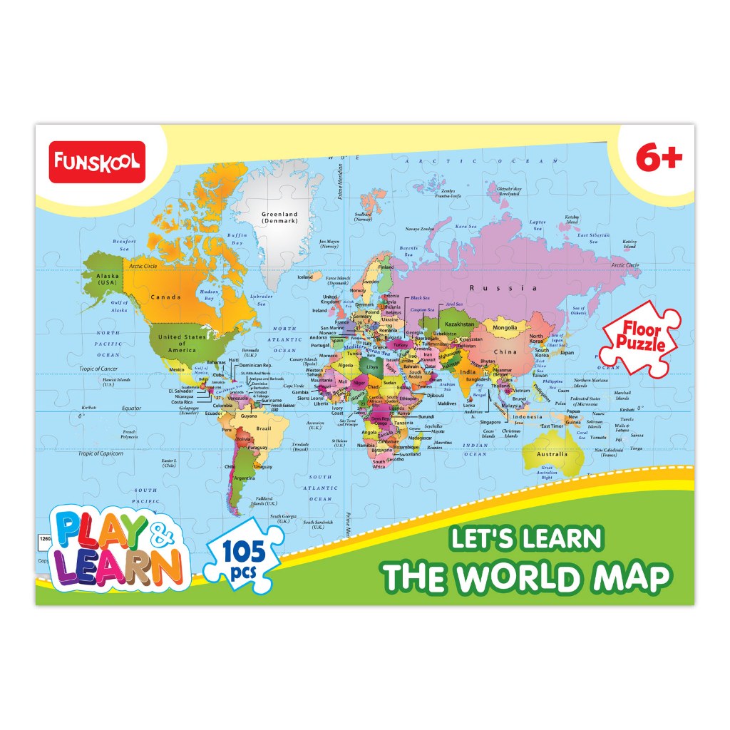 FUNSKOOL WORLD MAP PUZZLE | Shopee Philippines