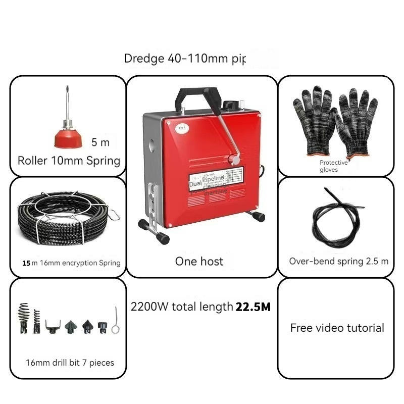 GQ-150 Household Electric drainage Pipe declogger 2200V/2500W dredging ...