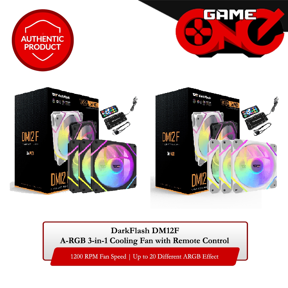 DarkFlash DM12F A-RGB 3-in-1 Cooling Fan with Remote Control | Shopee ...
