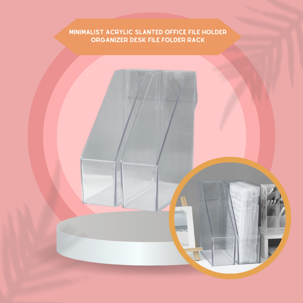 Minimalist Acrylic Slanted Office File Holder Organizer Desk File ...