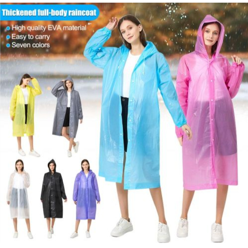 Eva Raincoat with Hood Lightweight Reusable Raincoat Waterproof ...