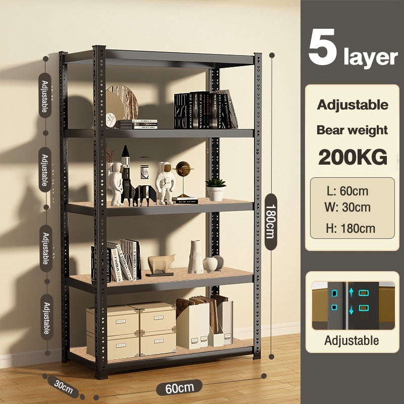 6 Layer Metal Rack Steel Self Heavy Duty organizer Shelves Boltless ...