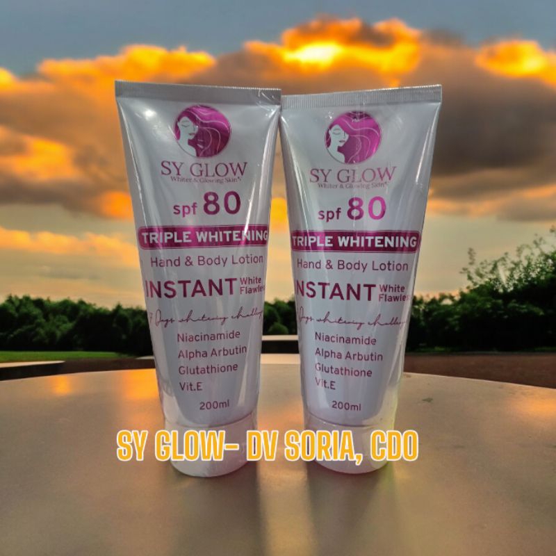 SY GLOW INSTANT WHITE SPF 80 LOTION 2PCS | Shopee Philippines