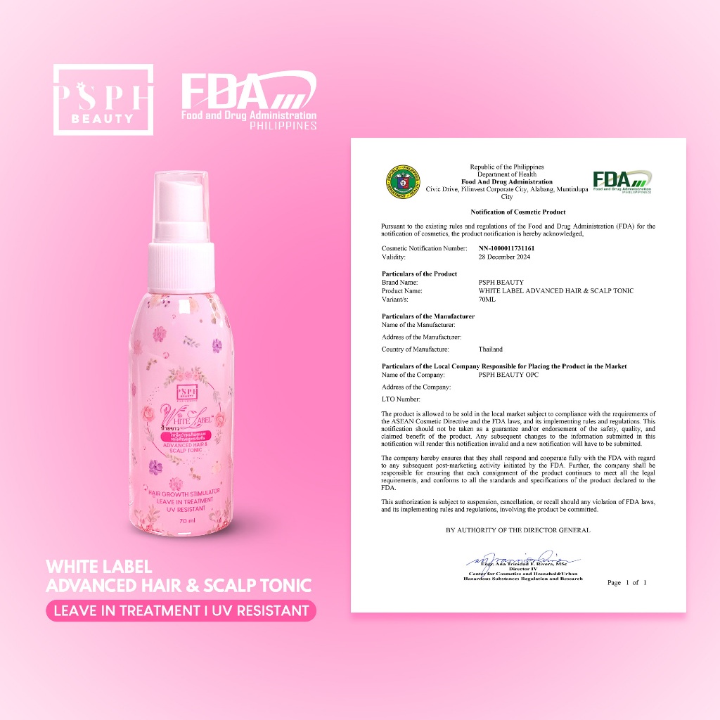 PSPH Beauty White Label Advanced Hair and Scalp Tonic Leave in ...