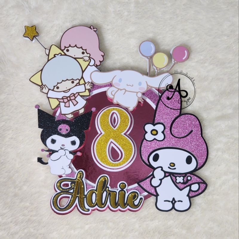 Personalized Cake Topper | Sanrio Theme Cake Topper | Customized Cake ...