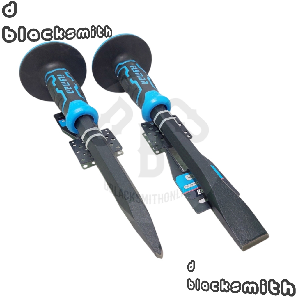 Original Flyman 12-Inch Heavy Duty Flat & Pointed Chisel Set with Hand ...