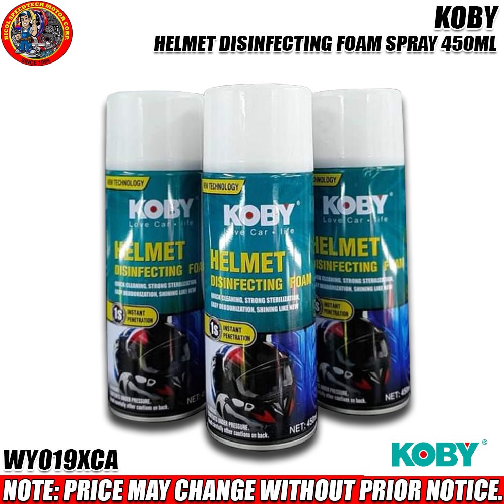 KOBY HELMET DISINFECTING FOAM SPRAY 450ML (WY019XCA) ORIGINAL | Shopee ...