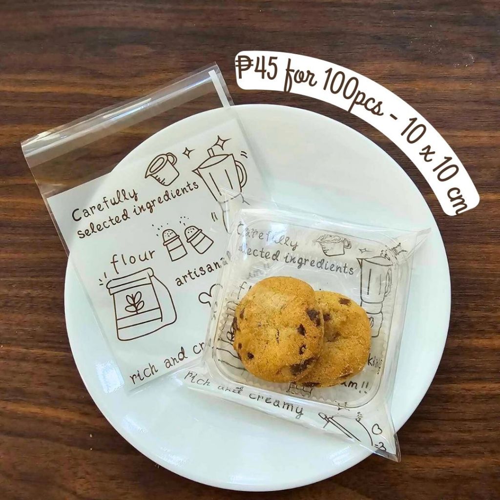 FP1955 (100PCS) 10x10 cm Baking Artisanal Cookie Bag Candy Cookie ...