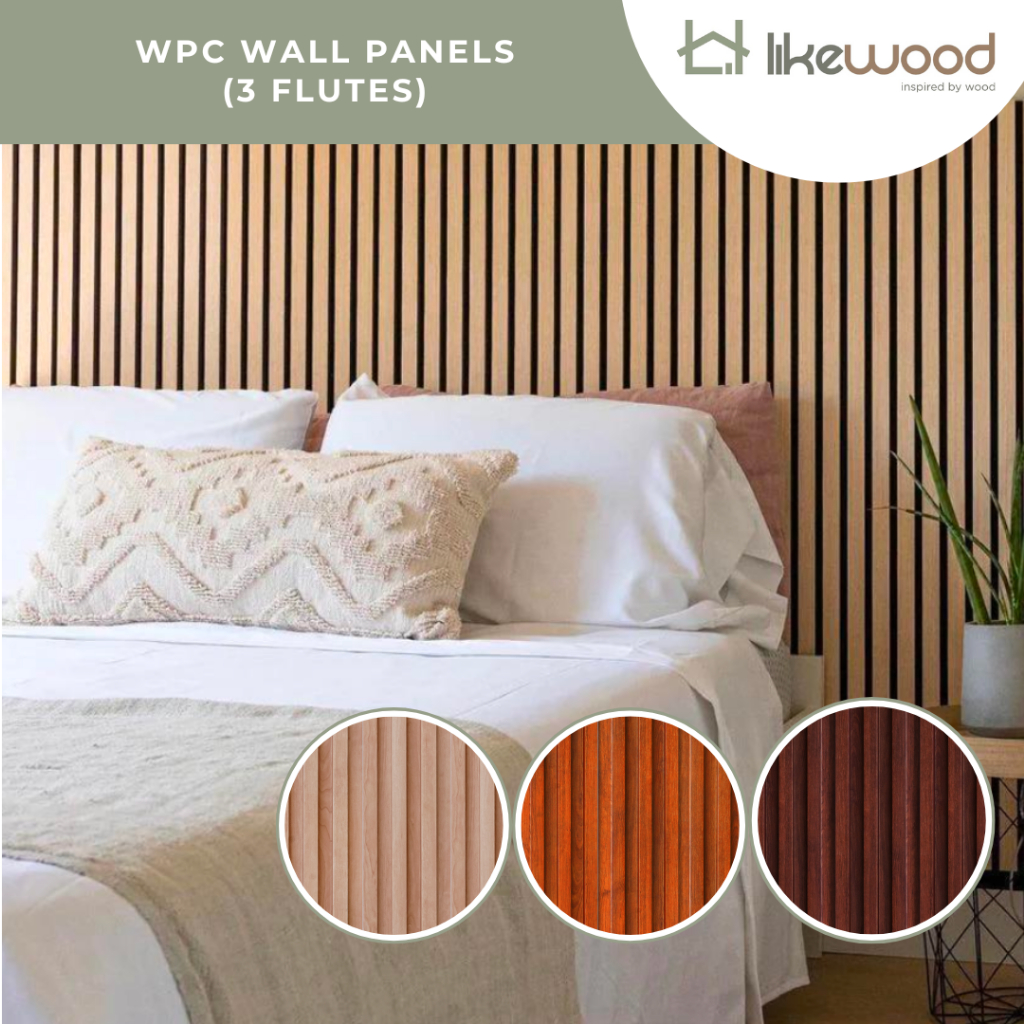 MATIMCO LIKEWOOD WPC Fluted Wall Panels (3 FLUTES) 2.8 x 19.5 x 290 cm ...