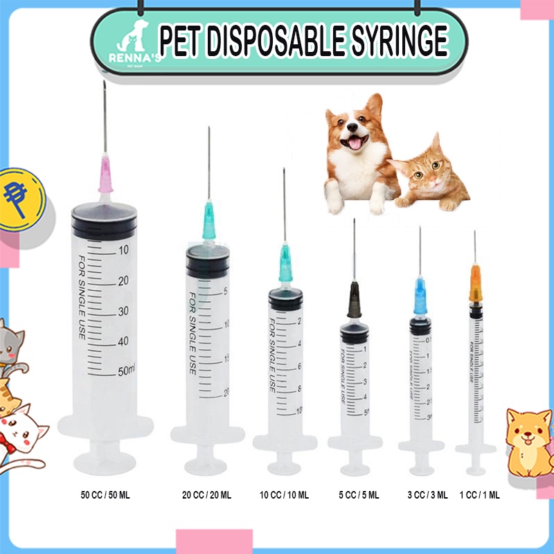 Renna's Pet Disposable Syringe With Needle Plastic Medicine Dropper For ...