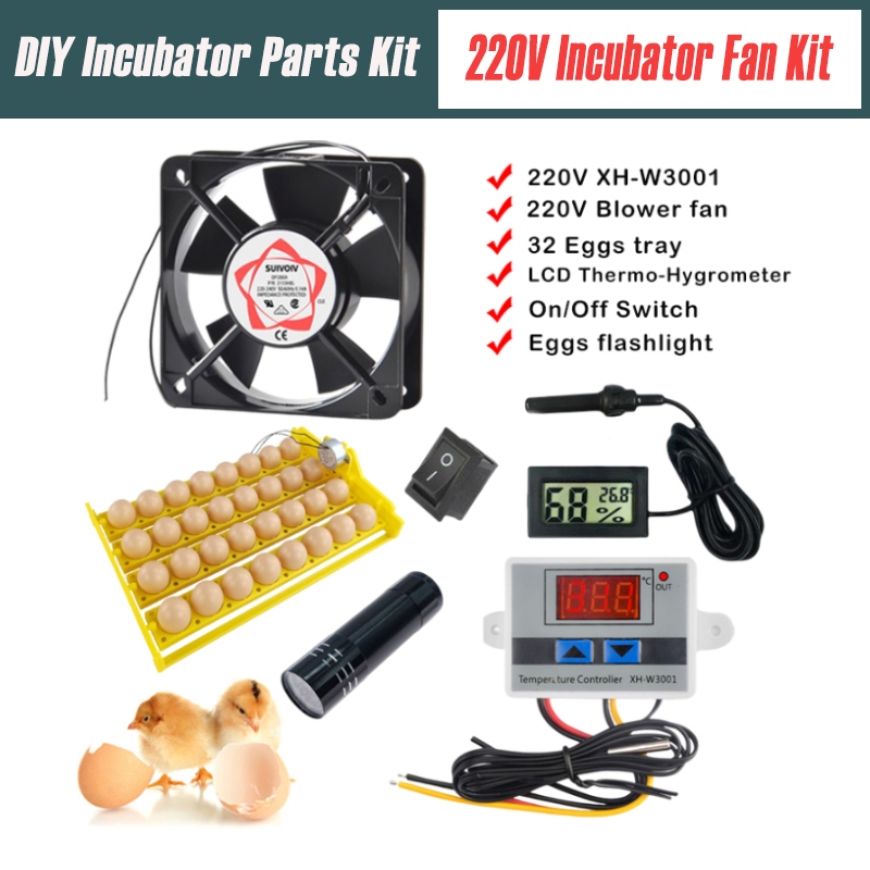220V Incubator parts complete set W3001 Temperature controller Digital ...