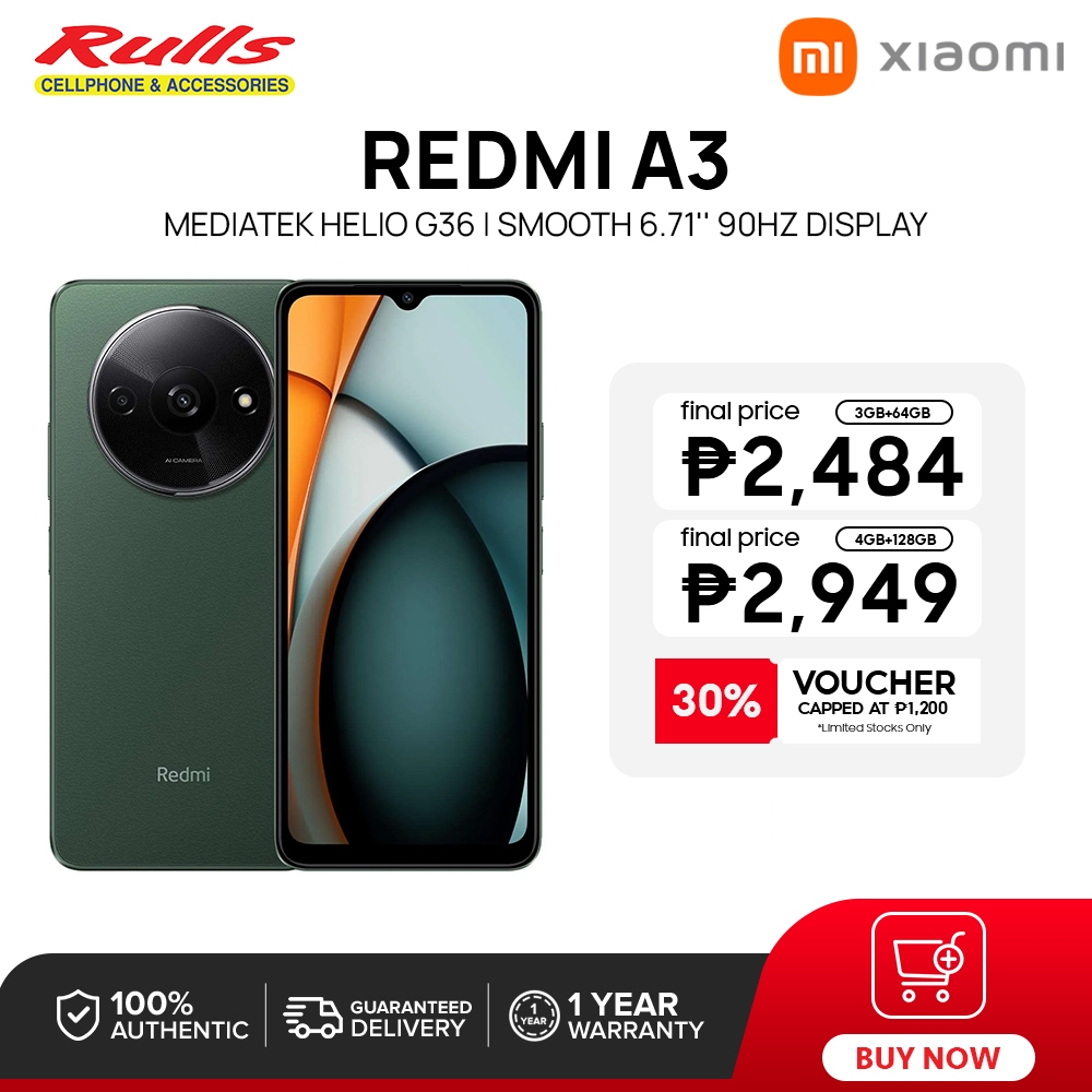 Xiaomi Redmi A3 Smartphone | 3GB+64GB / 4GB+128GB | Helio G36 Processor | 6.71” HD+ 90Hz Display ...