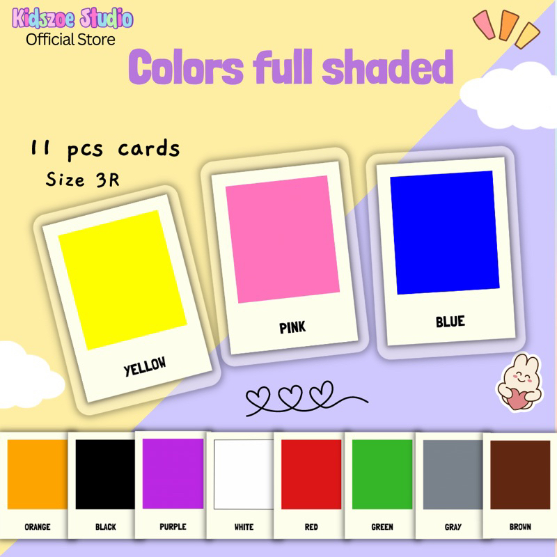 colors educational laminated flash cards simple | Shopee Philippines