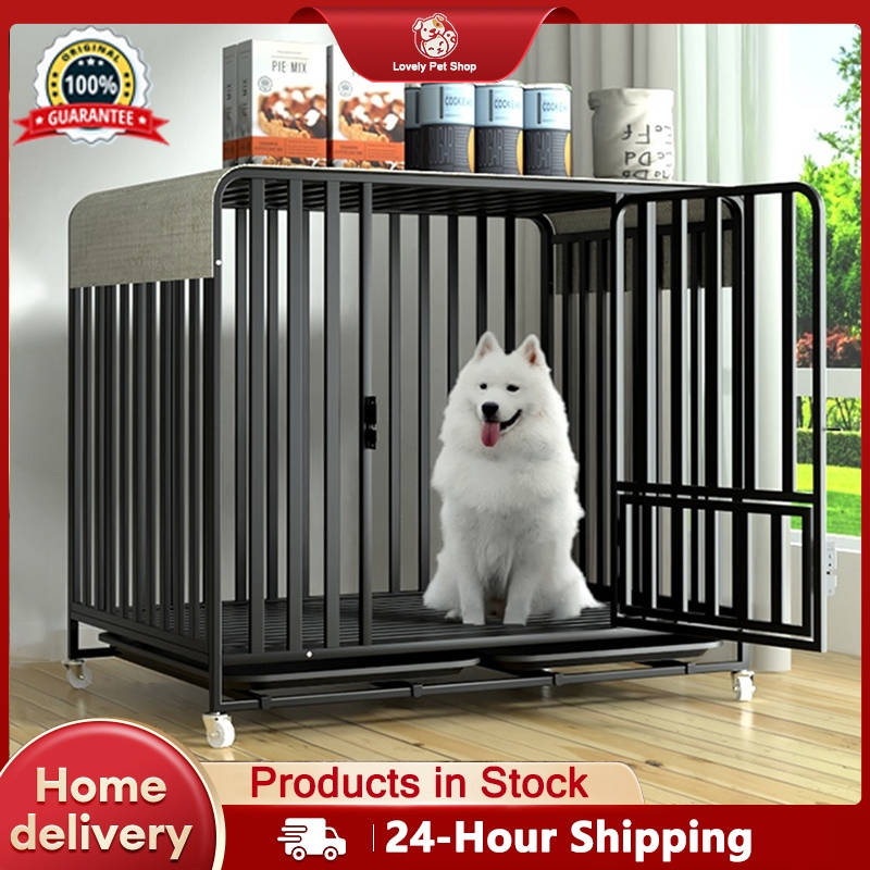 Moving Dog Cage Heavy Duty Square Tube Dog Cage Indoor Large Metal ...