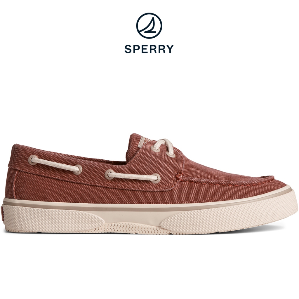 Sperry Men's SeaCycled™ Halyard 2-Eye Washed Canvas Boat Sneakers - Red ...