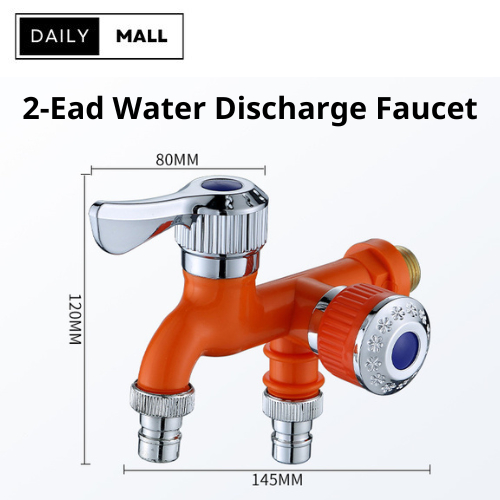 Stainless Steel Two Way Faucet 2 Way Water 1 In 2 Out Kitchen Bathroom ...