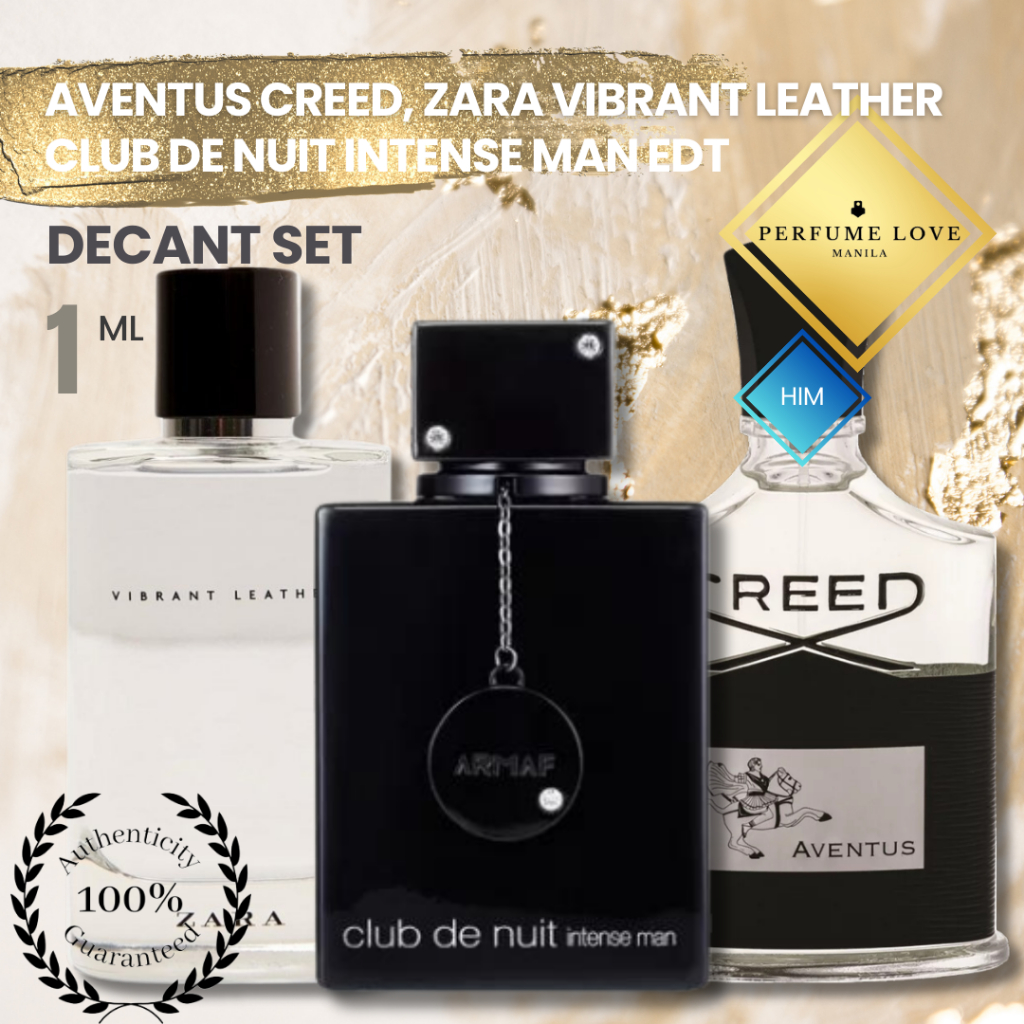 PERFUME DECANT SET 1ml Aventus, Vibrant Leather, and Armaf Club de Nuit ...