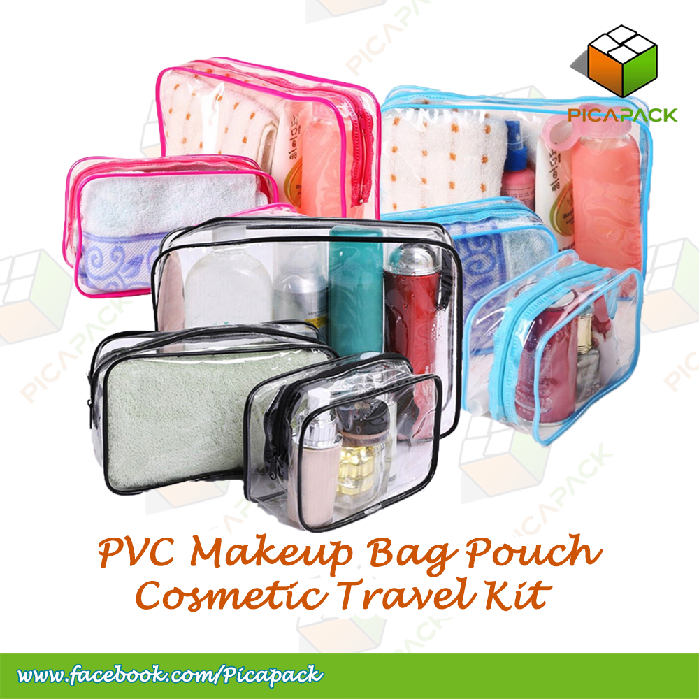 1pc PVC Makeup Bag Pouch Clear Transparent Cosmetic Travel Kits Bag ...