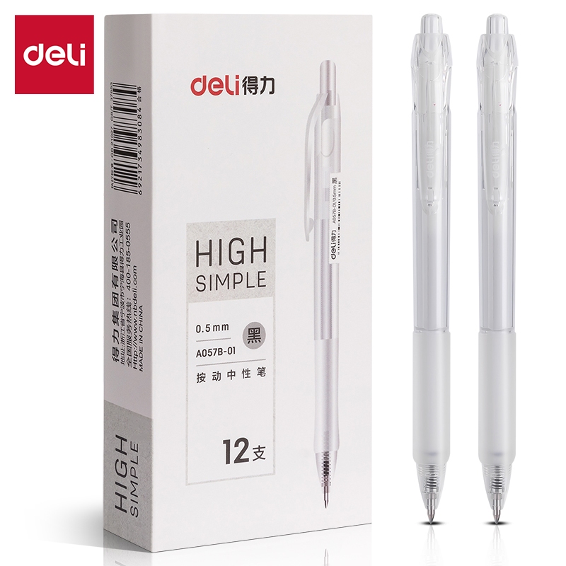 Deli 12Pcs/Set Black Signature Gel Pen 0.5mm Office Ballpoint Pen ...