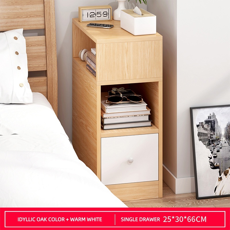 Modern bedside table minimalist bedroom wall side wooden bedside table ...