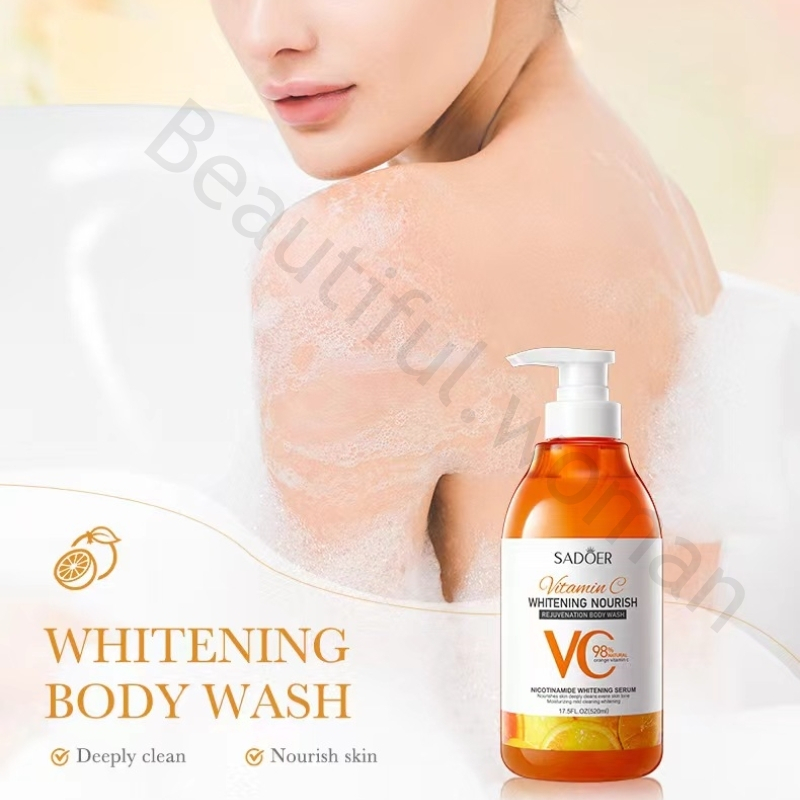 Sadoer VC Nourish Rejuvenation Brightening Solution Body Wash Body Care Whitening Shower Gel ...