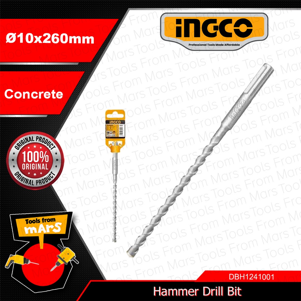 INGCO 260MM Industrial Masonry SDS Max Hammer Drill Bits 10mm-16mm ...