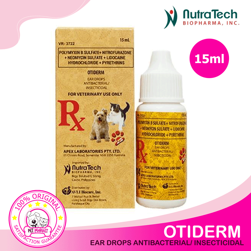 Nutratech OTIDERM EAR DROPS ANTIBACTERIAL/INSECTICIDAL 15ml | Shopee ...