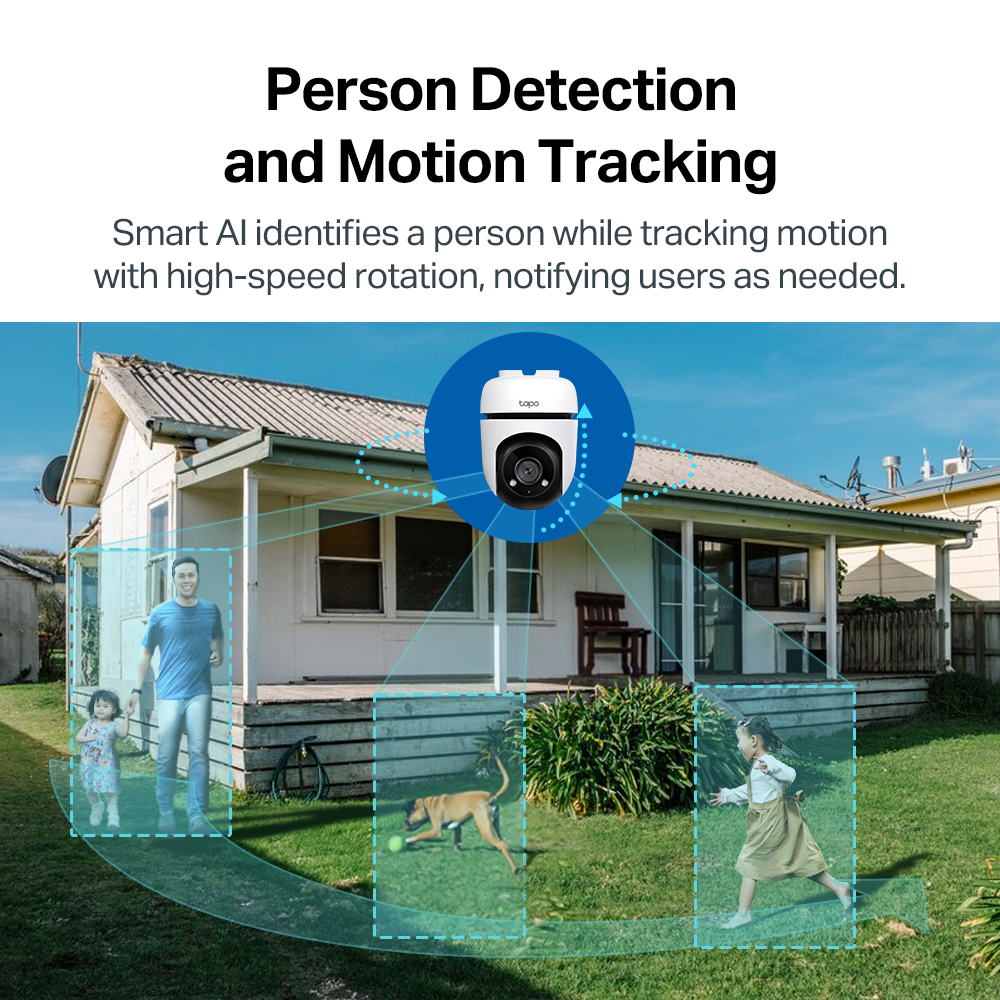 TP-Link Tapo TC40 1080P 2MP 360° Pan/Tilt Home Security IP65 Outdoor Wi ...