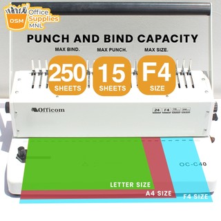 Officom Comb Binding Machine Legal / Long / F4 Size Heavy Duty Binding Machine | Shopee Philippines