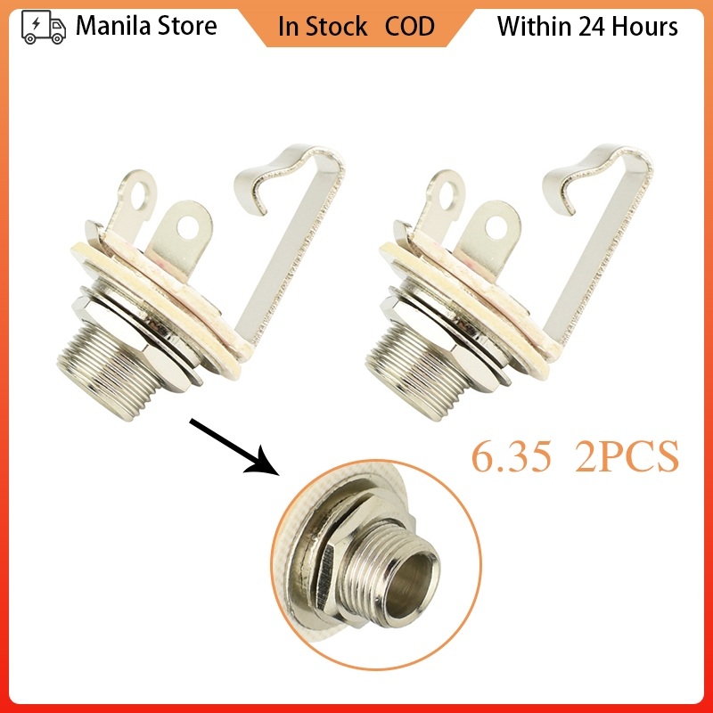 6.35mm 1/4" Mono Female Input Jack Plug For Electric Guitar Bass Panel ...