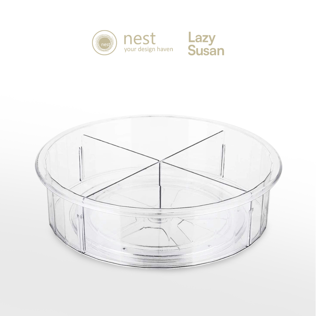 NEST DESIGN LAB Lazy Susan Storage Organizer PP Plastic - Clear Space ...