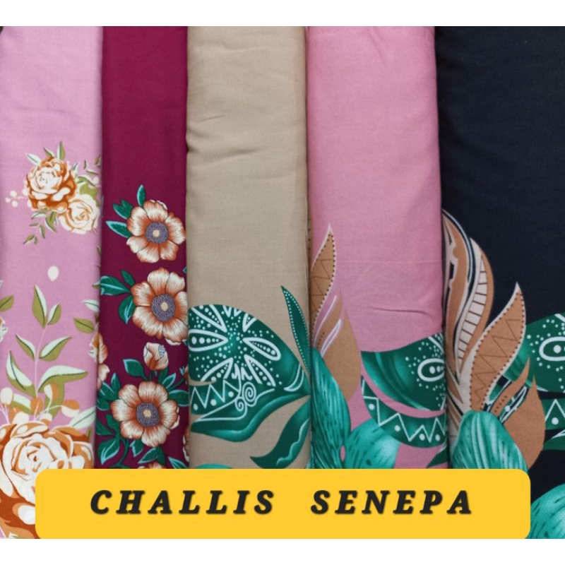 Challis Printed ( Senepa ) Fabric, Sold per 1/2 and 1 Yard ( Continuous ...