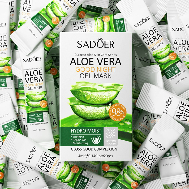 20pcs/ Box Sadoer Aloe Vera Frozen Mask Jelly Hydrating Moisturizing ...
