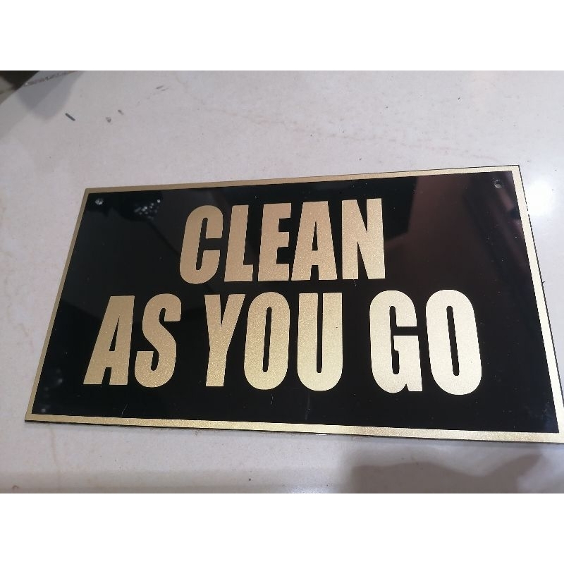 CLEAN AS YOU GO SIGNAGE(5x9 inch) | Shopee Philippines