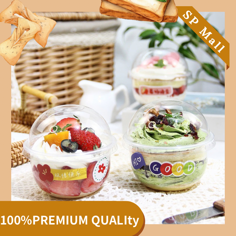 50PCS/250ML Round Boba Dessert Cup with Cover Lid | Shopee Philippines