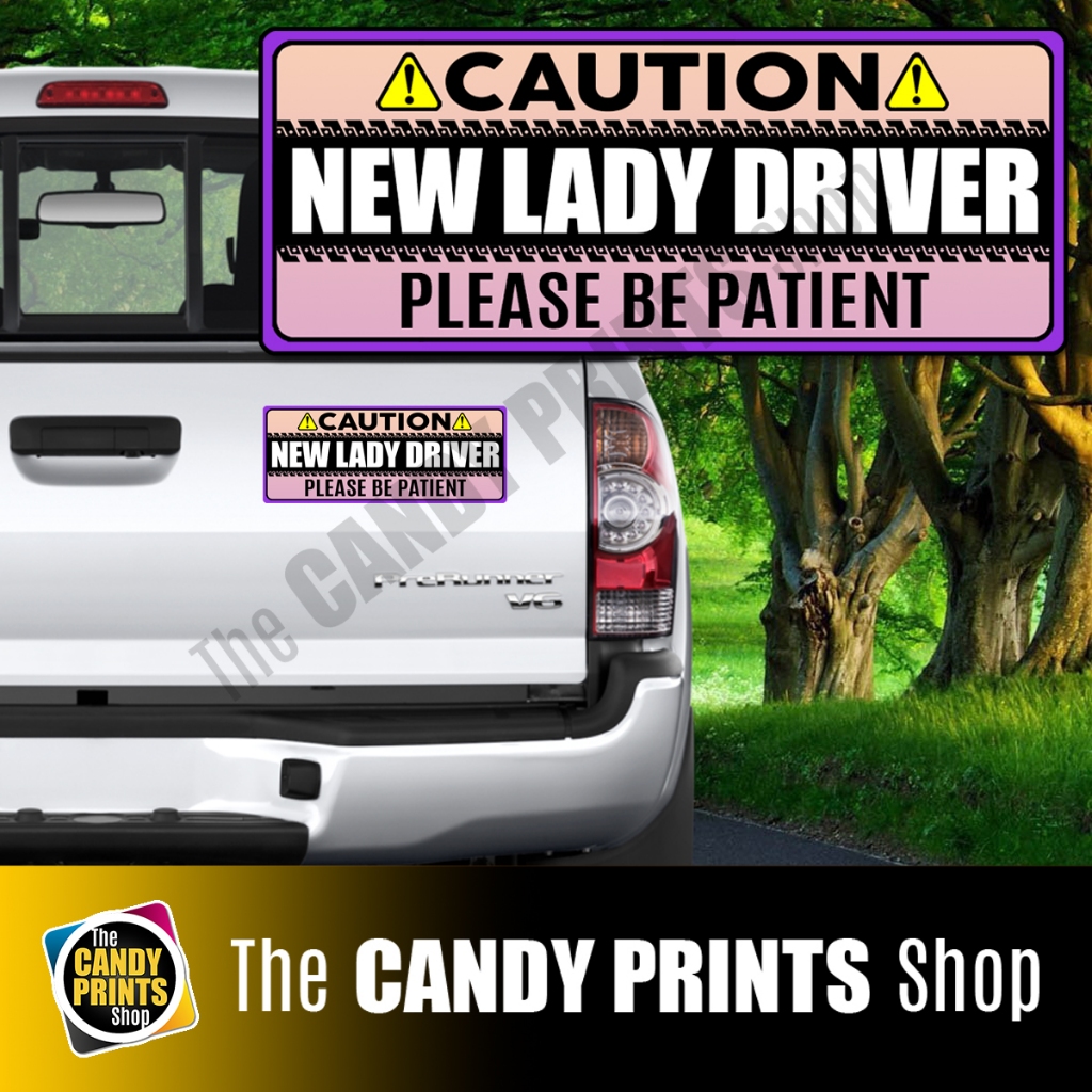 Magnetic Car Sticker (10 x 4 inches - Best Seller Series 02) NEW LADY ...