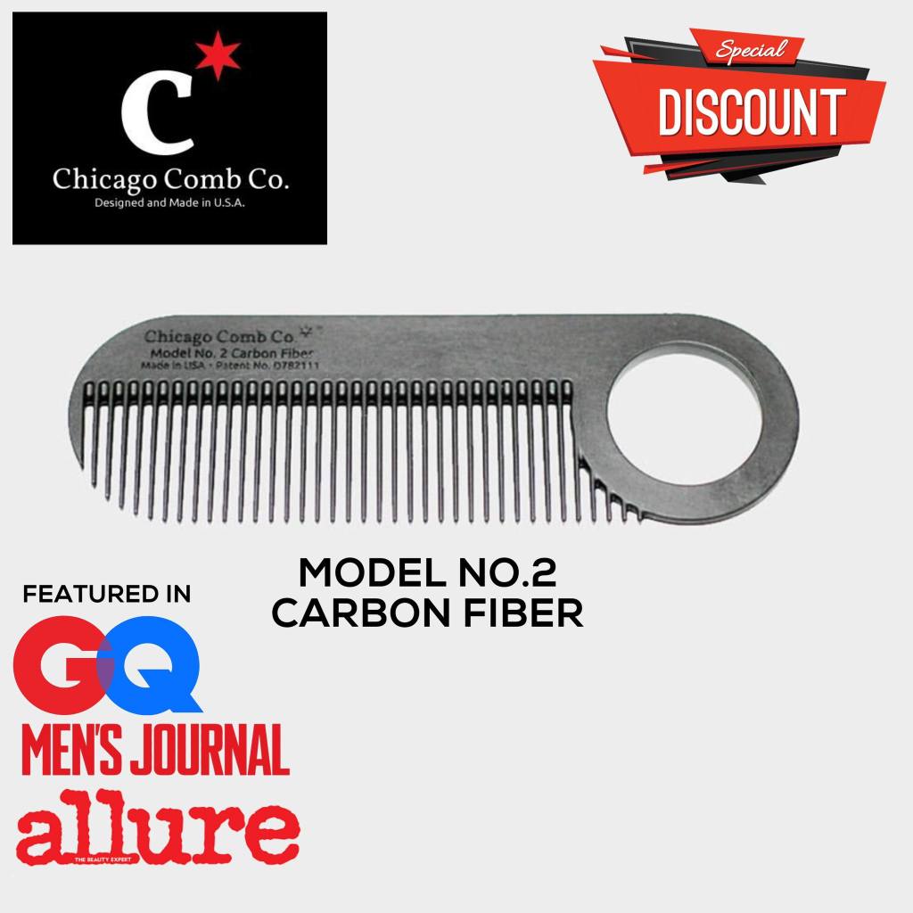 CHICAGO COMB CO. Model No. 2 Carbon Fiber Comb (The World's Finest Comb ...